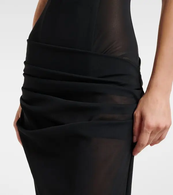 Alex Perry Sheer Strapless Corset Dress