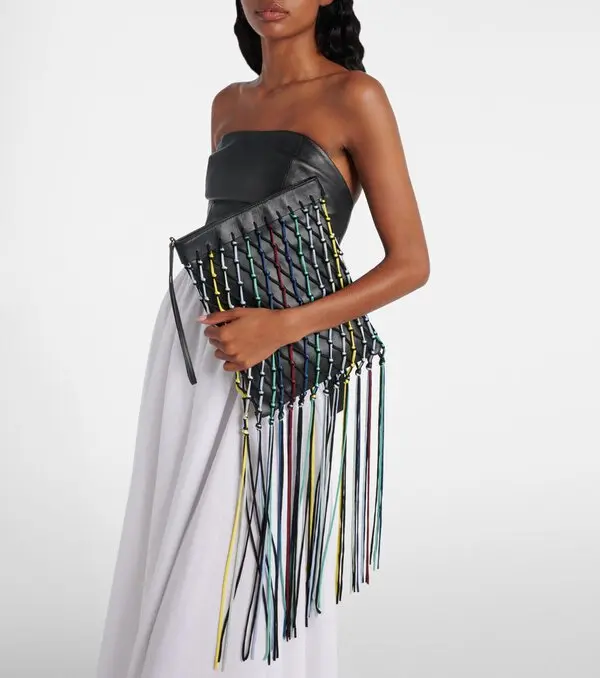 Gabriela Hearst Naila Fringed Leather Pouch