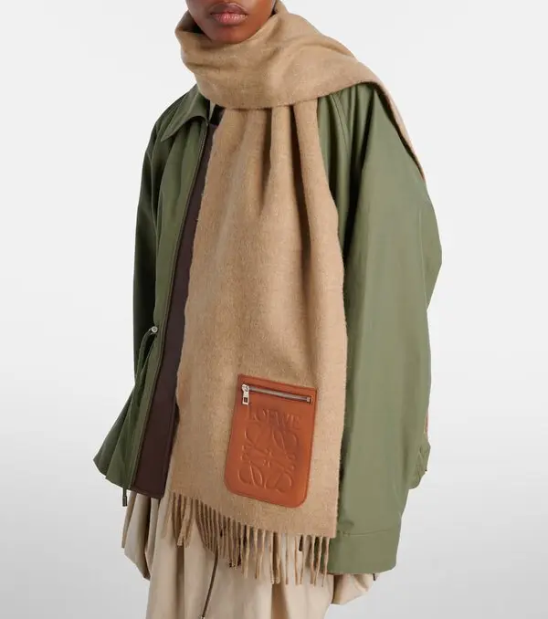 Loewe Anagram Wool And Cashmere Scarf