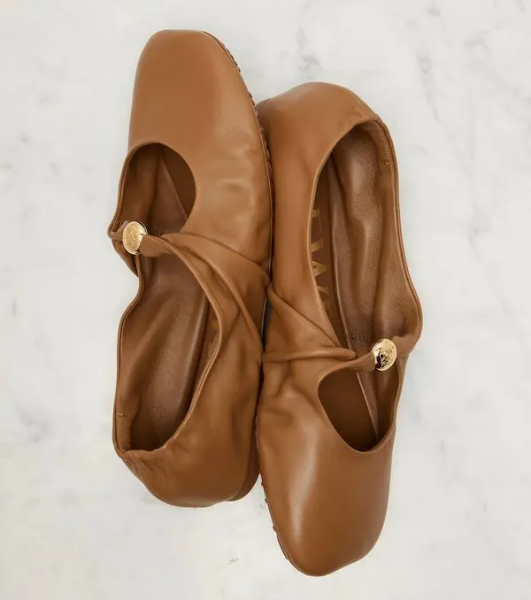 Loewe Pebble Leather Ballet Flats - Brown