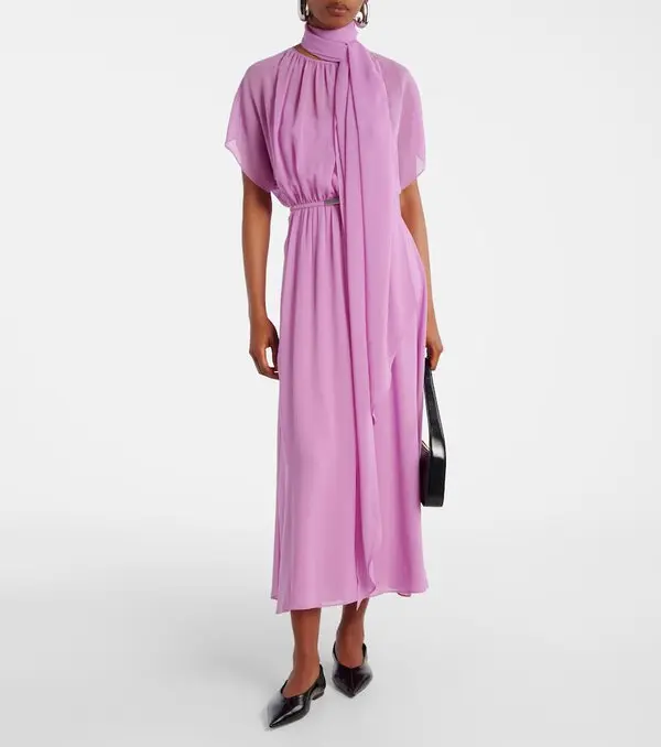 Max Mara Pineta Silk Georgette Maxi Dress
