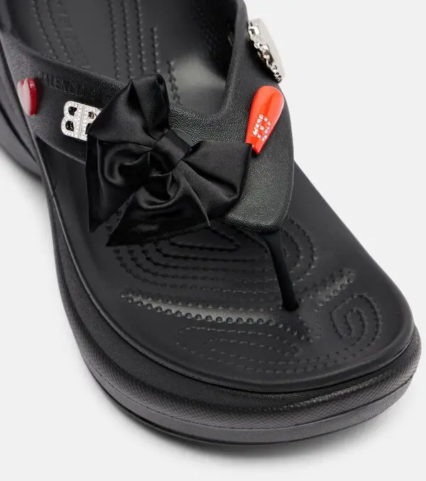 Balenciaga X Crocs Jibbitz Platform Thong Sandals - Black