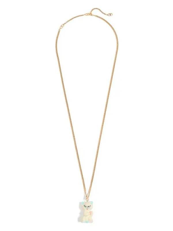 Valentino Garavani Le Chat De La Maison Plastic Pendant Necklace - Gold