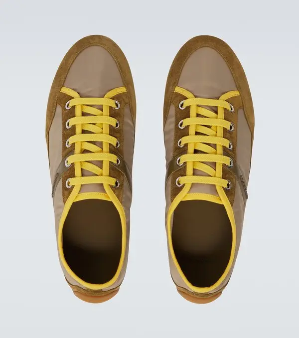 Givenchy Slim Suede-trimmed Sneakers - Brown