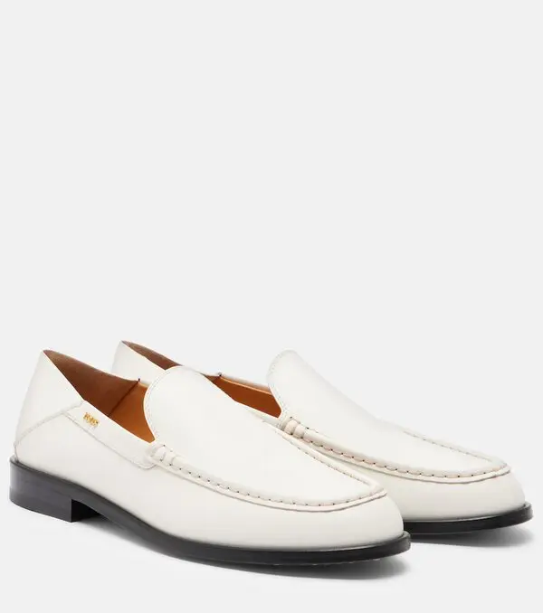 TOD'S Leather Loafers With Espadrille Sole - White
