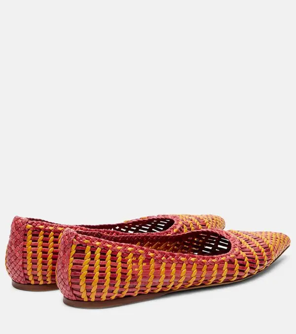 Gabriela Hearst Aurora Woven Leather Ballet Flats - Red