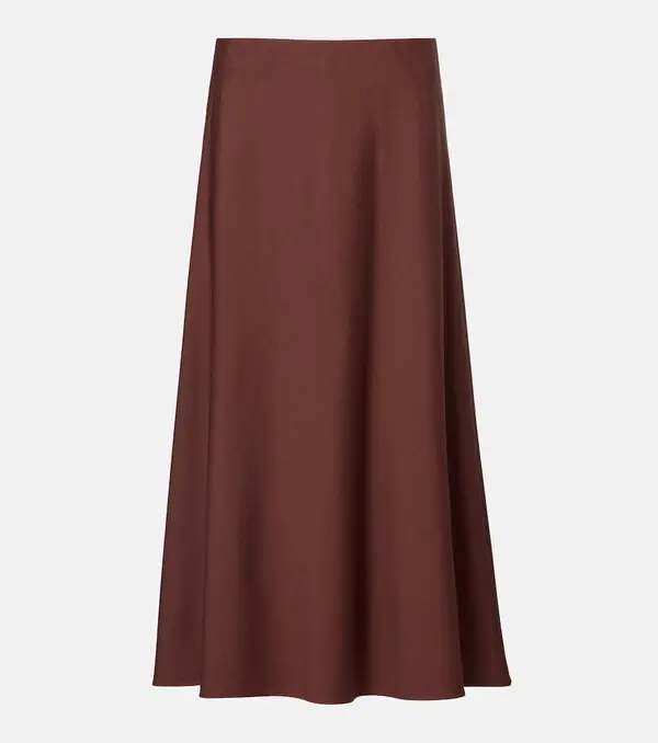 Brunello Cucinelli Wool-blend Midi Skirt - Brown