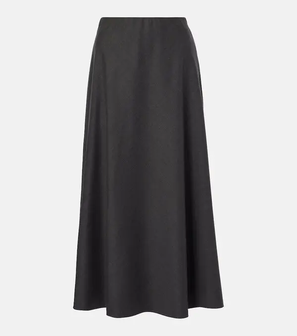 Brunello Cucinelli Wool-blend Midi Skirt - Grey