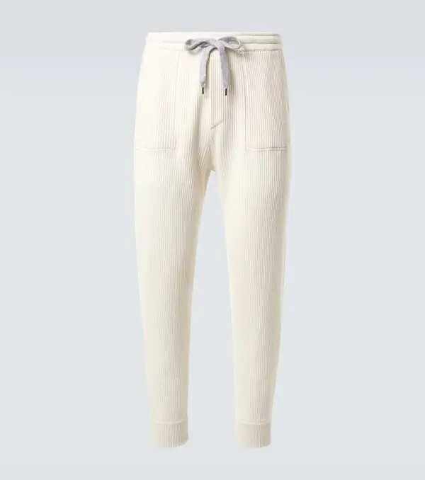 Brunello Cucinelli Cashmere-blend Sweatpants - White