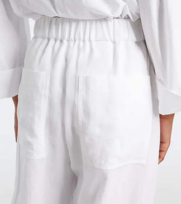Brunello Cucinelli Wide-leg Cotton Trousers - White
