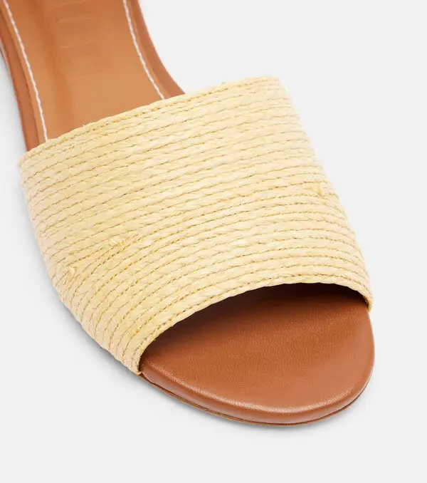 Staud Catharine Raffia And Leather Sandals