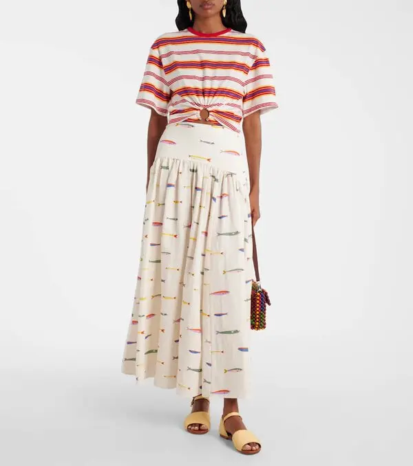 Staud Catharine Raffia And Leather Sandals