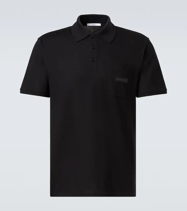 Givenchy Logo Cotton Pique Polo Shirt - Black