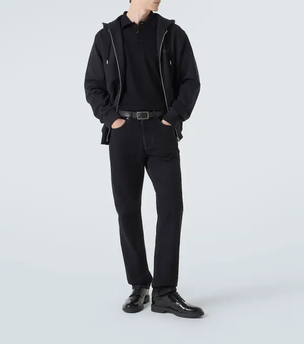 Givenchy Logo Cotton Pique Polo Shirt - Black