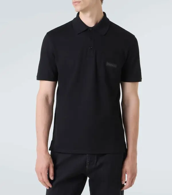Givenchy Logo Cotton Pique Polo Shirt - Black