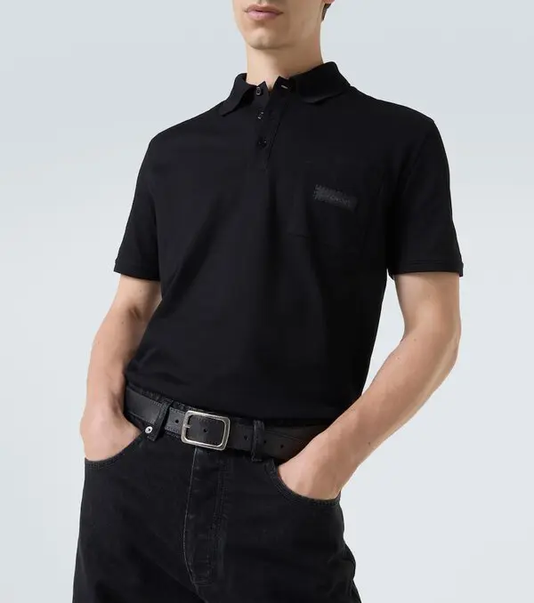 Givenchy Logo Cotton Pique Polo Shirt - Black