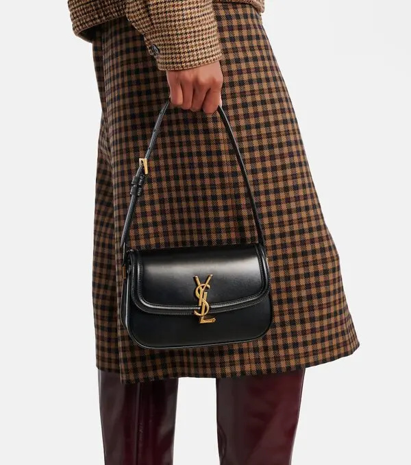 Saint Laurent Solferino Mini Leather Shoulder Bag - Black