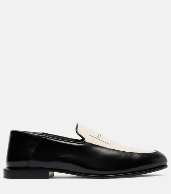 Givenchy Label Leather And Canvas Loafers