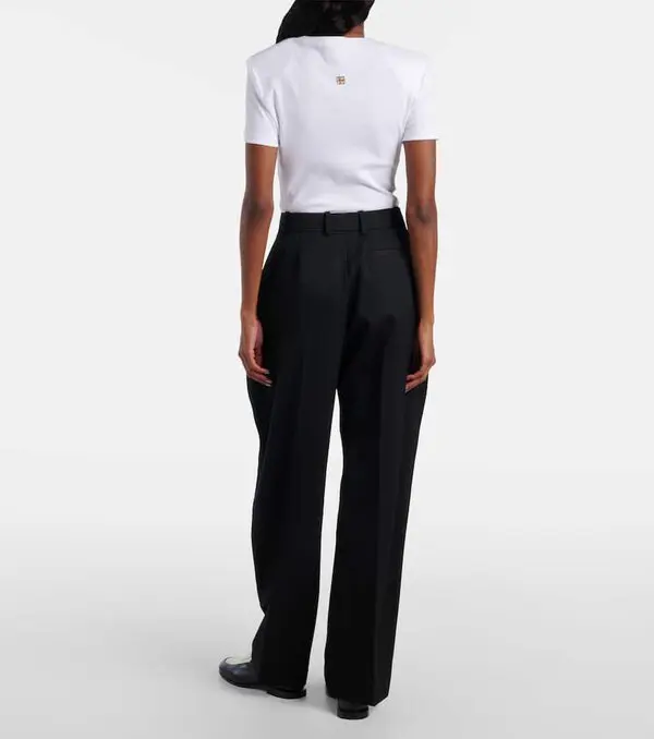 Givenchy Cocoon Wool Grain De Poudre Barrel-leg Trousers