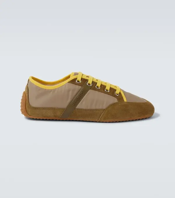 Givenchy Slim Suede-trimmed Sneakers - Brown