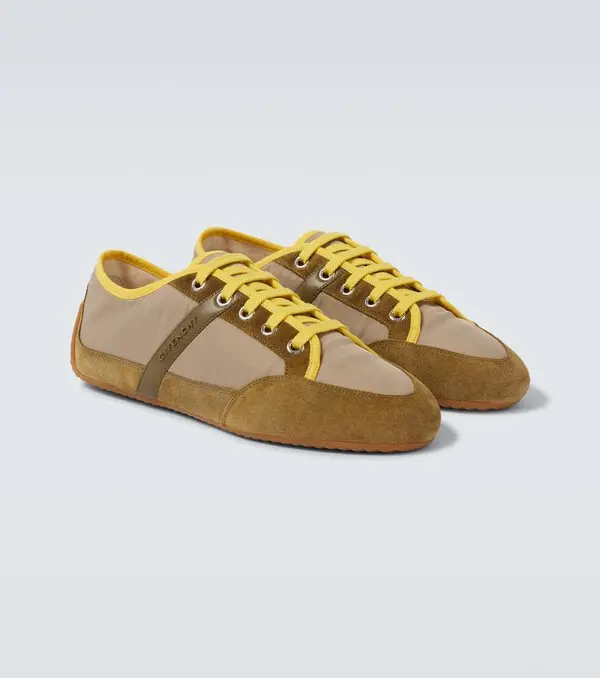 Givenchy Slim Suede-trimmed Sneakers - Brown