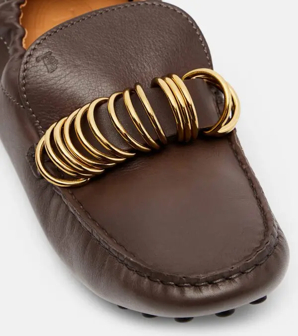 TOD'S Gommino Leather Driving Shoes - Brown
