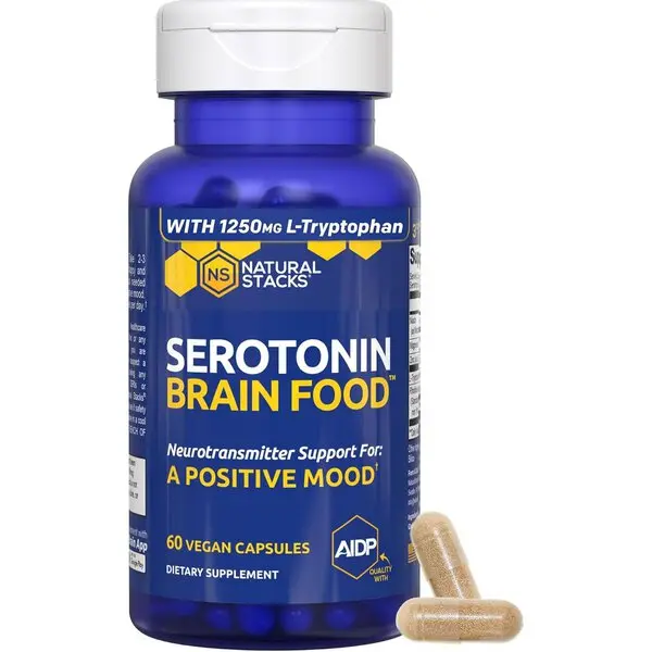 NATURAL STACKS Serotonin Brain Food 60 Capsules - One-color