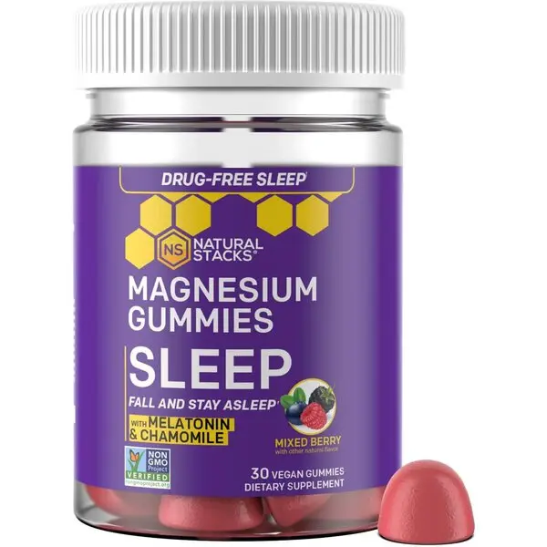 NATURAL STACKS Sleep Magnesium Gummies 30 Gummies - One-color