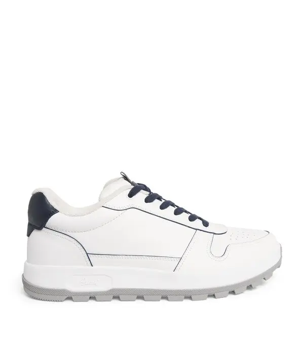Brioni Leather Crossing Sneakers - White