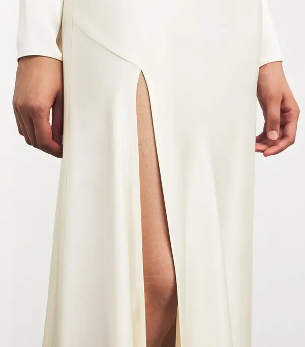 Lapointe Satin Draped Midi Dress