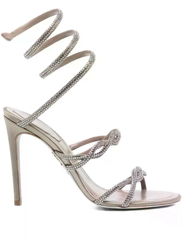 Rene Caovilla 110mm Crystal-embellished Spiral-wrap Sandals