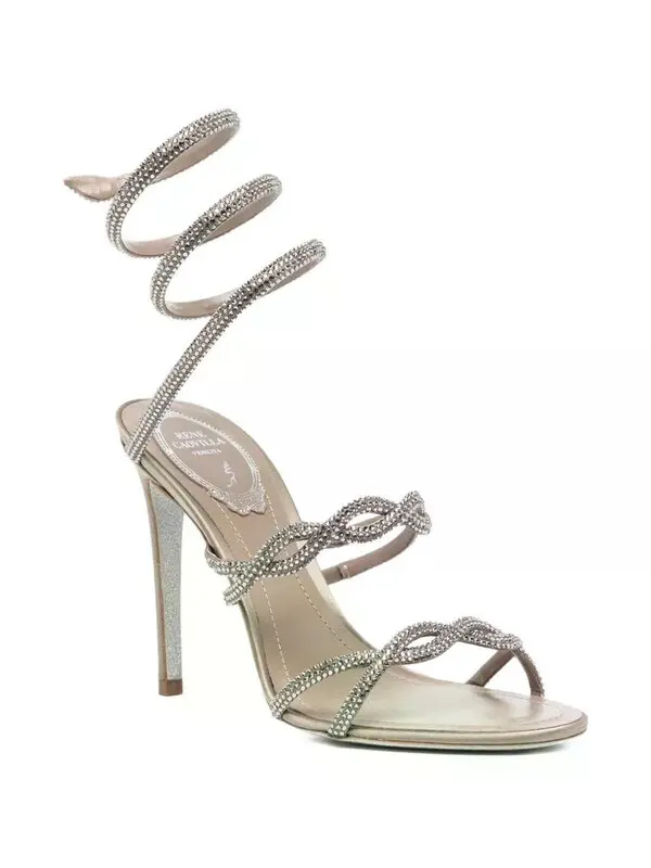Rene Caovilla 110mm Crystal-embellished Spiral-wrap Sandals