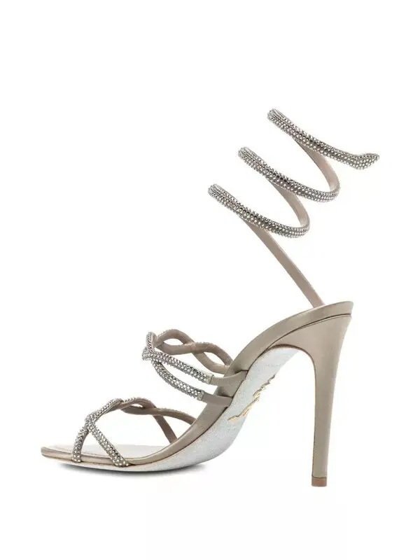Rene Caovilla 110mm Crystal-embellished Spiral-wrap Sandals