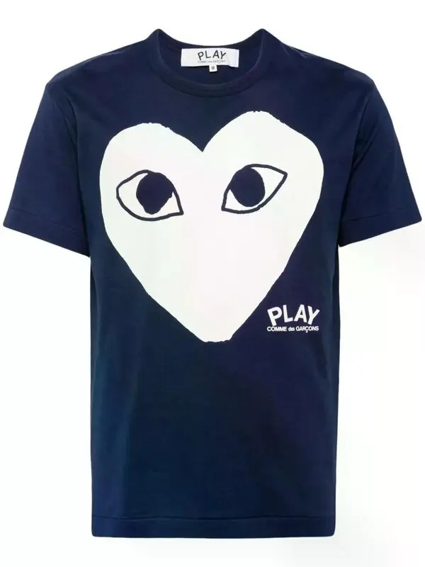 Play Comme Des Garcon Heart-printed T-shirt - Blue