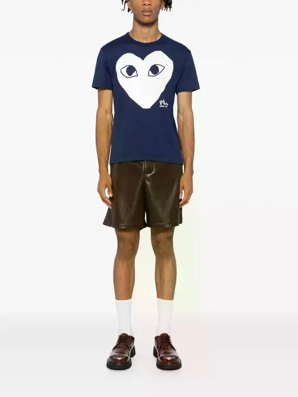 Play Comme Des Garcon Heart-printed T-shirt - Blue