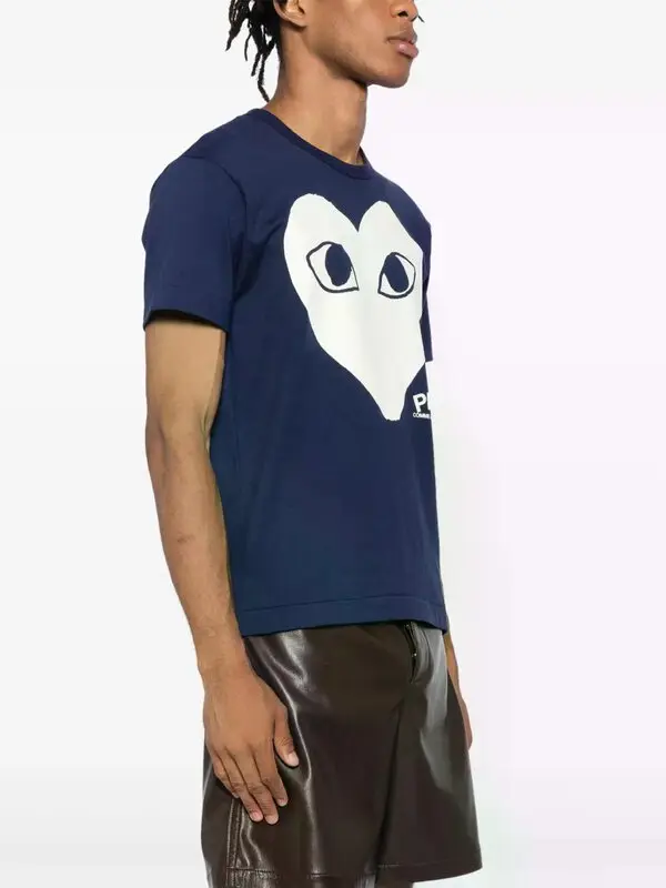 Play Comme Des Garcon Heart-printed T-shirt - Blue