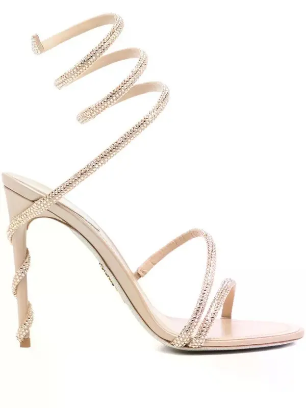 Rene Caovilla 110mm Crystal-embellished Spiral-wrap Stiletto Sandals