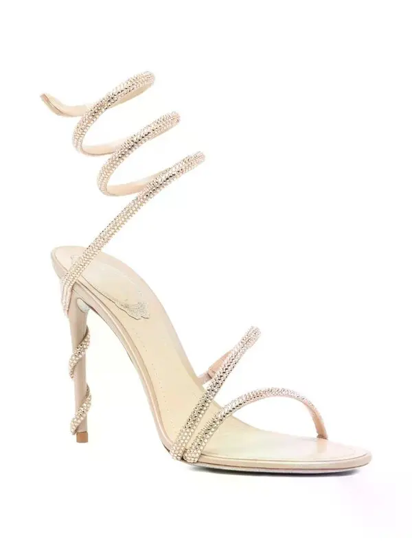 Rene Caovilla 110mm Crystal-embellished Spiral-wrap Stiletto Sandals