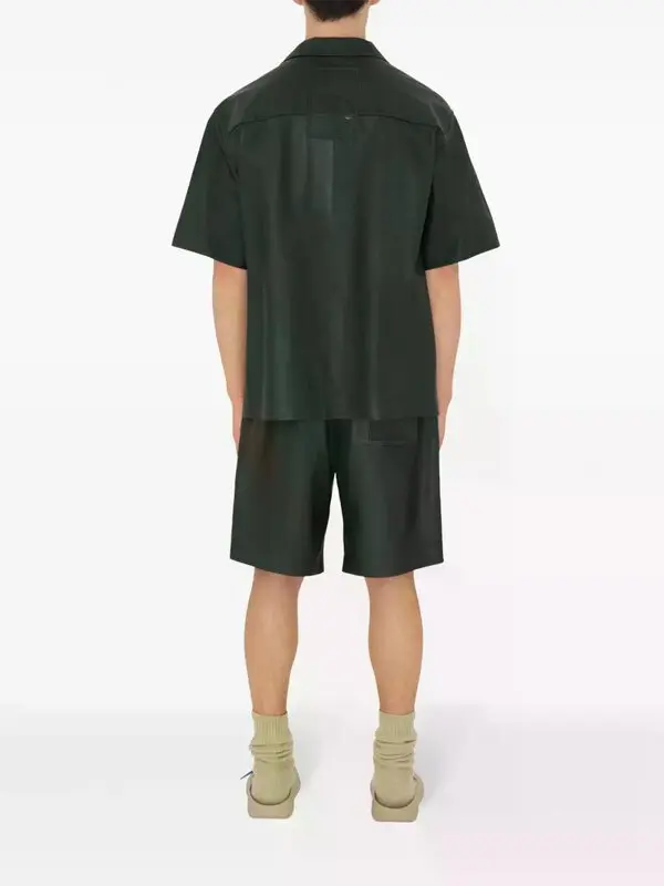 Burberry Logo-debossed Leather Shorts