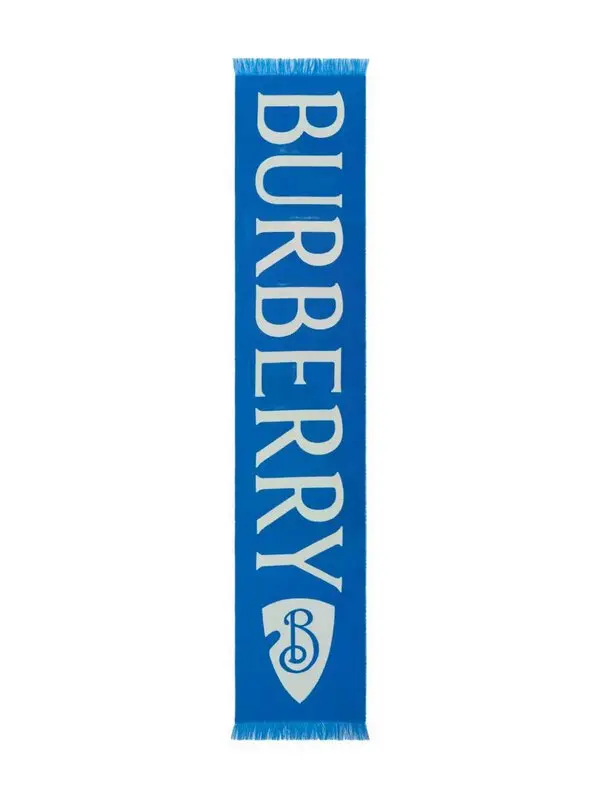 Burberry Logo-intarsia Fringed Scarf