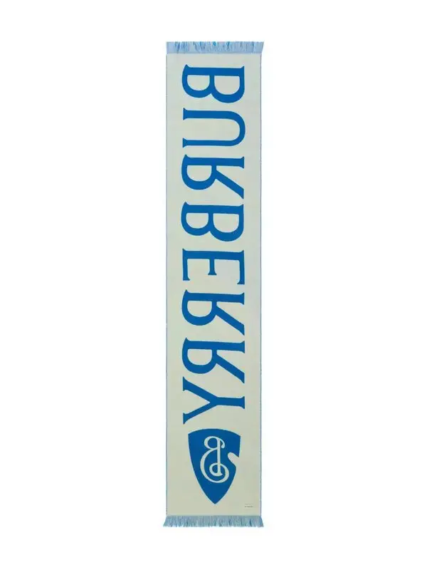 Burberry Logo-intarsia Fringed Scarf