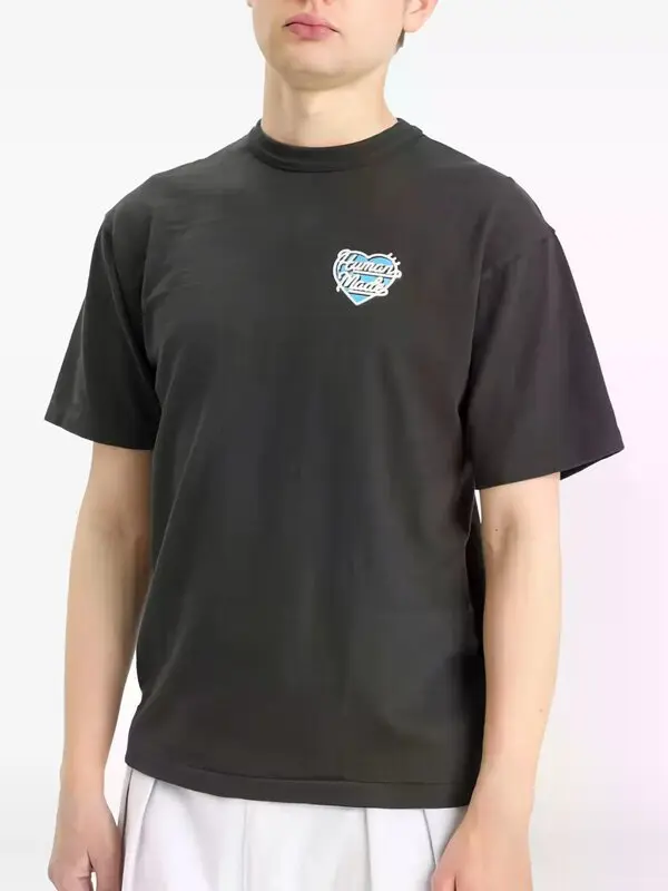 Human Made Heart-Logo Cotton T-Shirt - Black | Editorialist