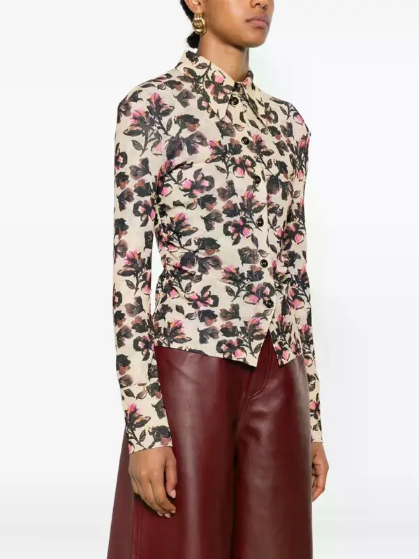 Nanushka Floral-print Long-sleeved Shirt