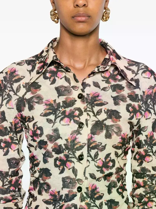 Nanushka Floral-print Long-sleeved Shirt