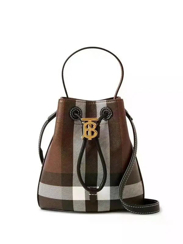Burberry Mini Bucket Bag With Tb Monogram - Brown