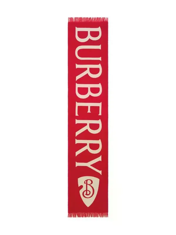 Burberry Logo-jacquard Scarf - Red