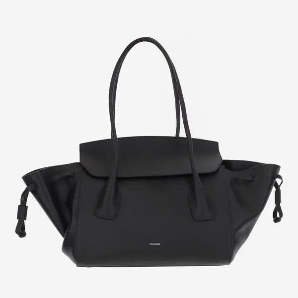 JIL SANDER Voyage Small Leather Bag - Black