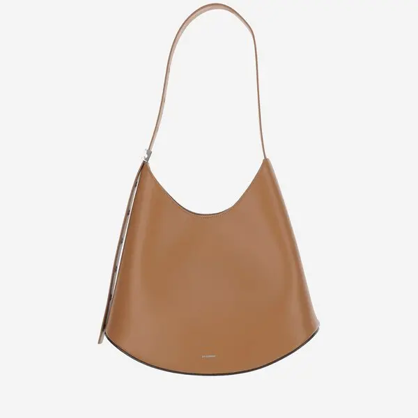 JIL SANDER Eldorado Medium Leather Shoulder Bag - Brown