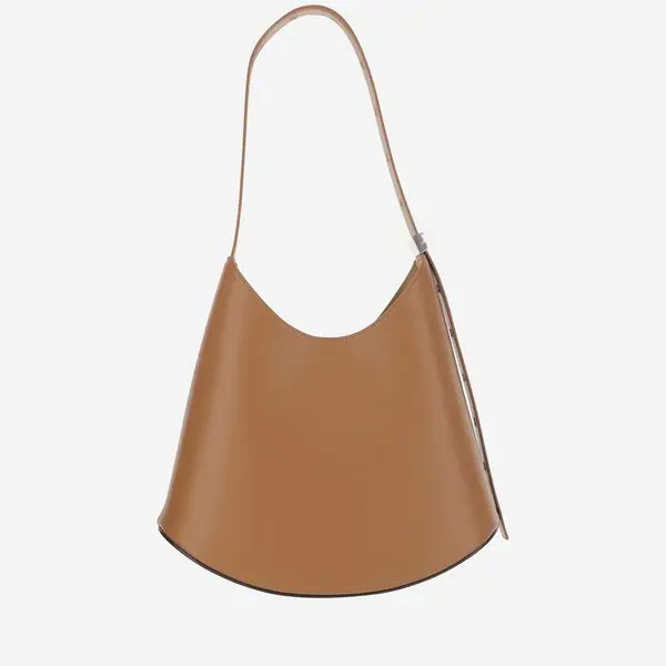 JIL SANDER Eldorado Medium Leather Shoulder Bag - Brown