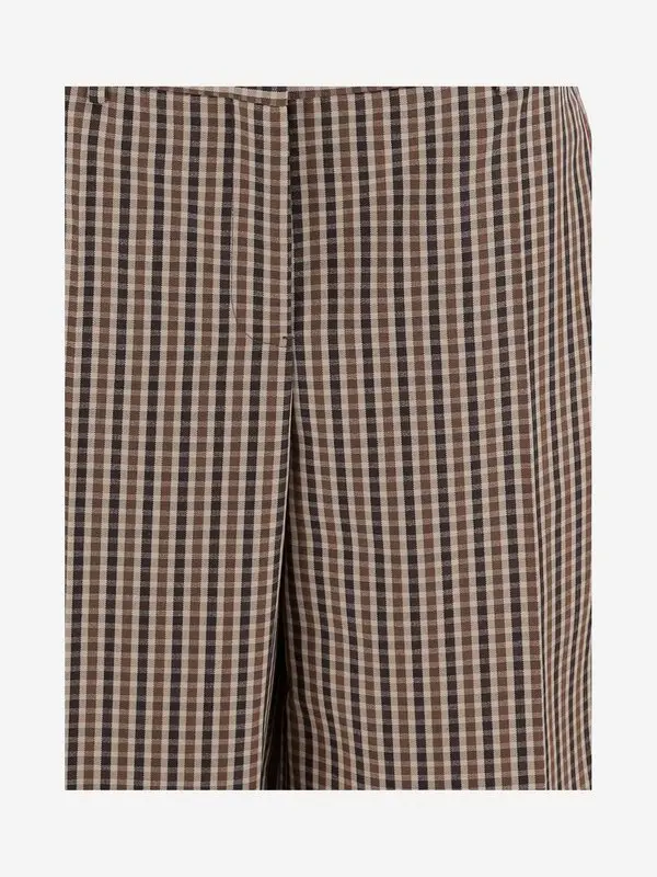 JIL SANDER Wool Plaid Short Pants - Red